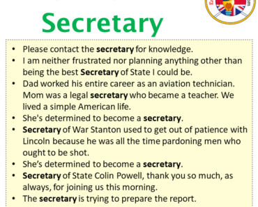 Secretary in a Sentence in English Archives - English Grammar Here