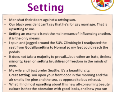 Setting in a Sentence in English Archives - English Grammar Here