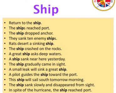 Ship in a Sentence in English Archives - English Grammar Here