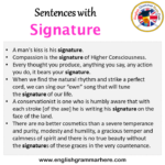 Sentences with Signature, Signature in a Sentence in English, Sentences ...
