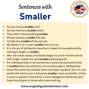 Sentences with Smaller, Smaller in a Sentence in English, Sentences For ...