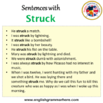 Sentences with Struck, Struck in a Sentence in English, Sentences For ...