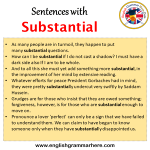 Sentences with Substantial, Substantial in a Sentence in English ...