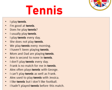 Sentences with Tennis Archives - English Grammar Here