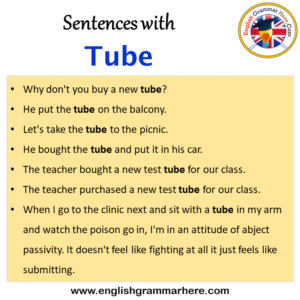 Sentences with Tube, Tube in a Sentence in English, Sentences For Tube ...
