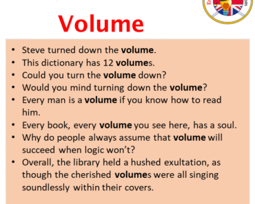Volume in a Sentence in English Archives - English Grammar Here