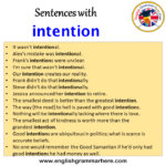 Sentences with intention, intention in a Sentence in English, Sentences ...
