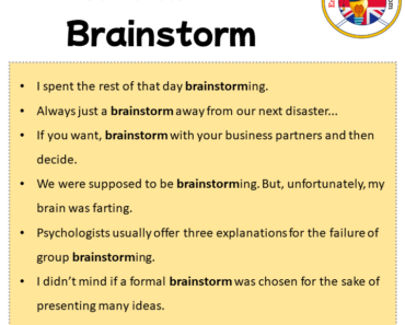 Sentences with Brainstorm Archives - English Grammar Here
