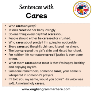 Sentences with Cares, Cares in a Sentence in English, Sentences For ...