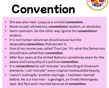 Sentences with Convention Archives - English Grammar Here