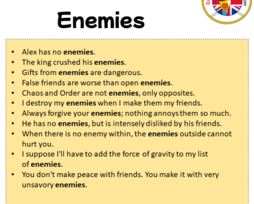 Sentences with Enemies Archives - English Grammar Here