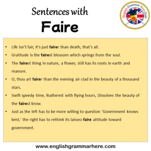 Sentences with Faire, Faire in a Sentence in English, Sentences For ...