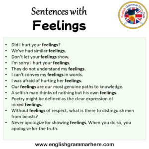 Sentences with Feelings, Feelings in a Sentence in English, Sentences ...