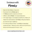 Sentences with Firmly, Firmly in a Sentence in English, Sentences For ...