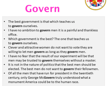 Govern in a Sentence in English Archives - English Grammar Here