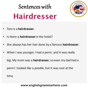 Sentences With Hairdresser Hairdresser In A Sentence In English