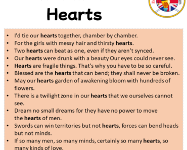 Sentences For Hearts Archives - English Grammar Here