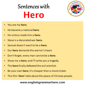 Sentences with Hero, Hero in a Sentence in English, Sentences For Hero ...