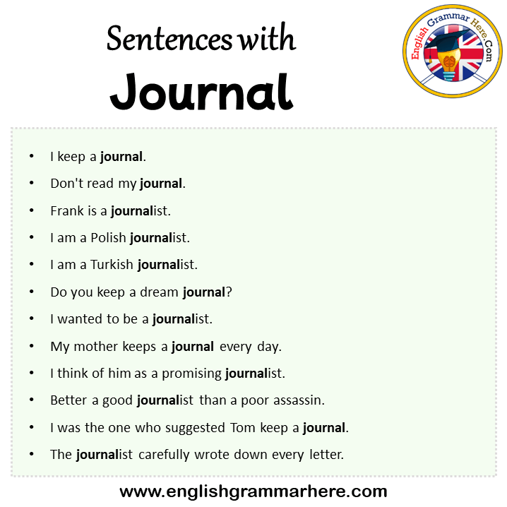 Sentences With Journal Journal In A Sentence In English Sentences For Sentences With Journal Journal In A Sentence In English Sentences For