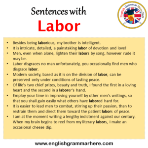 Sentences with Labor, Labor in a Sentence in English, Sentences For ...