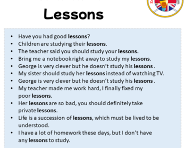 Lessons in a Sentence in English Archives - English Grammar Here