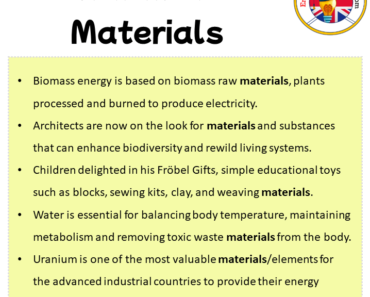 Materials in a Sentence in English Archives - English Grammar Here