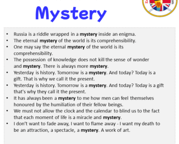 Mystery in a Sentence in English Archives - English Grammar Here