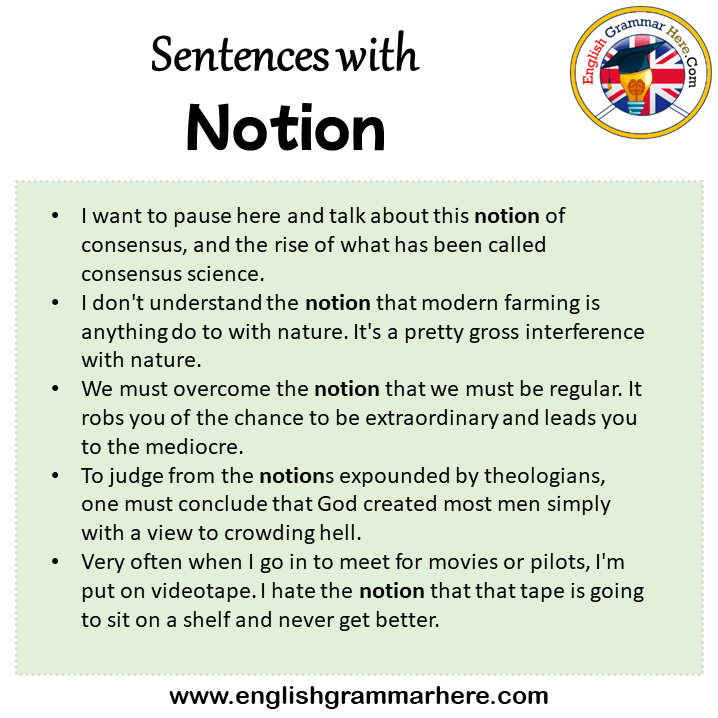 Notion In A Sentence In English Archives English Grammar Here