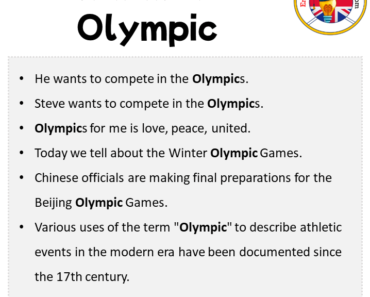 Olympic in a Sentence in English Archives - English Grammar Here
