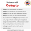 Sentences with Owing to, Owing to in a Sentence in English, Sentences ...