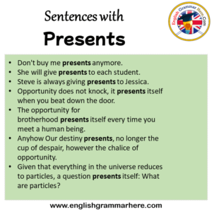 Sentences with Presents, Presents in a Sentence in English, Sentences ...