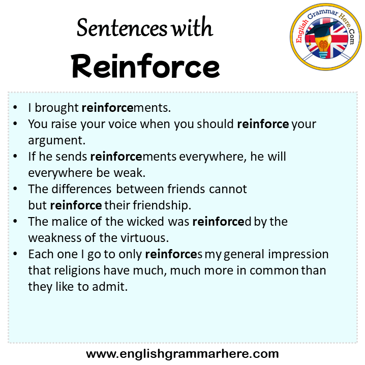 Sentences With Reinforce Reinforce In A Sentence In English Sentences