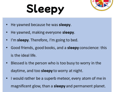 Sleepy in a Sentence in English Archives - English Grammar Here