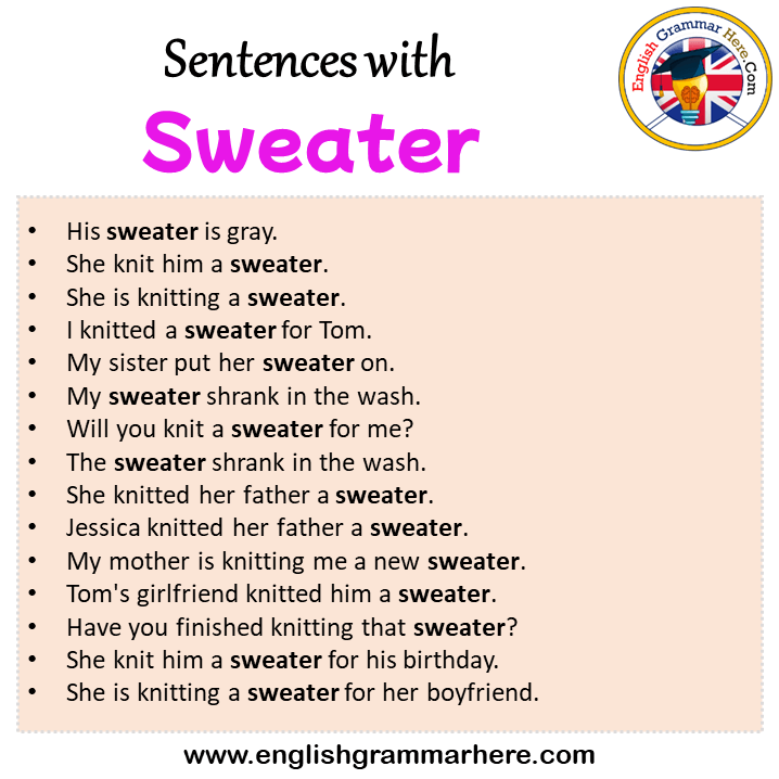 Sentences With Sweater Sweater In A Sentence In English Sentences For