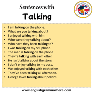 Sentences with Talking, Talking in a Sentence in English, Sentences For ...