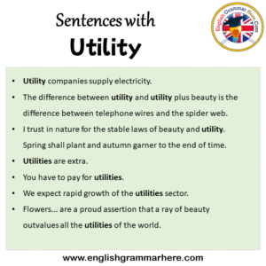 Sentences with Utility, Utility in a Sentence in English, Sentences For ...
