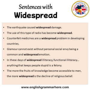 Sentences with Widespread, Widespread in a Sentence in English ...