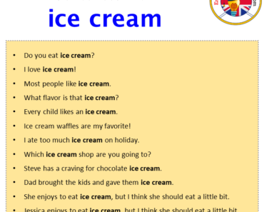 Sentences with ice cream Archives - English Grammar Here