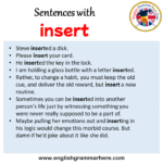 Sentences with insert, insert in a Sentence in English, Sentences For ...