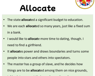 Allocate in a Sentence in English Archives - English Grammar Here