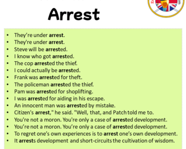 Arrest in a Sentence in English Archives - English Grammar Here