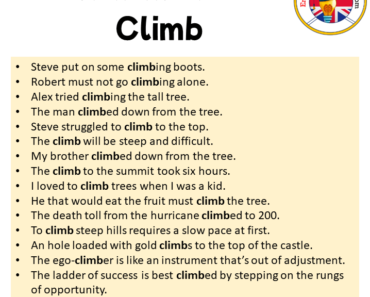 Sentences For Climb Archives - English Grammar Here