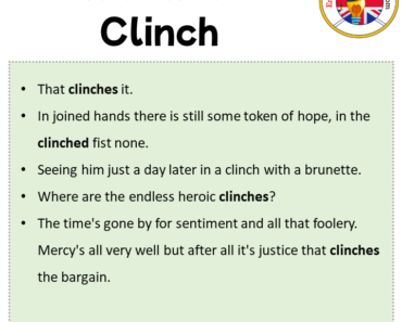 Clinch in a Sentence in English Archives - English Grammar Here