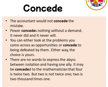 Sentences For Concede Archives - English Grammar Here