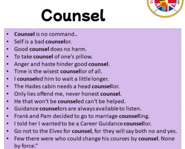 Counsel in a Sentence in English Archives - English Grammar Here