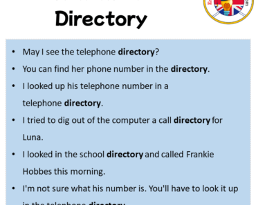Directory in a Sentence in English Archives - English Grammar Here