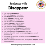 Sentences with Disappear, Disappear in a Sentence in English, Sentences ...