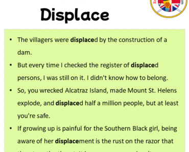 Displace in a Sentence in English Archives - English Grammar Here