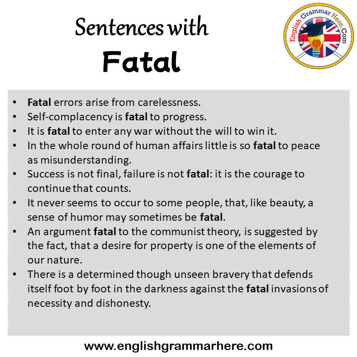 Sentences With Fatal Fatal In A Sentence In English Sentences For Sentences With Fatal Fatal In A Sentence In English Sentences For