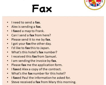 Sentences with Fax Archives - English Grammar Here